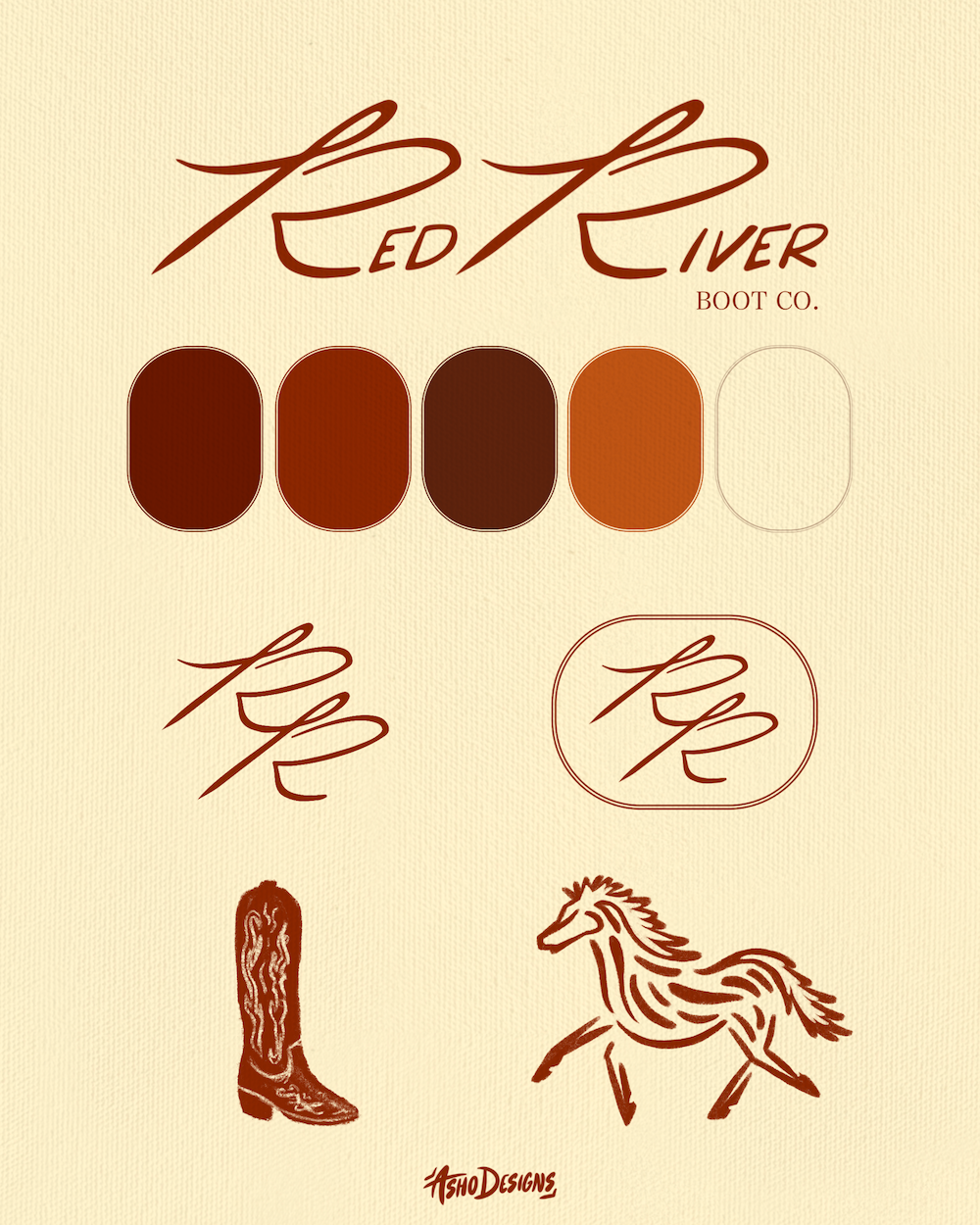 Western, Equestrian, Horse Logo Suite, Premade Brand Identity Kit ...